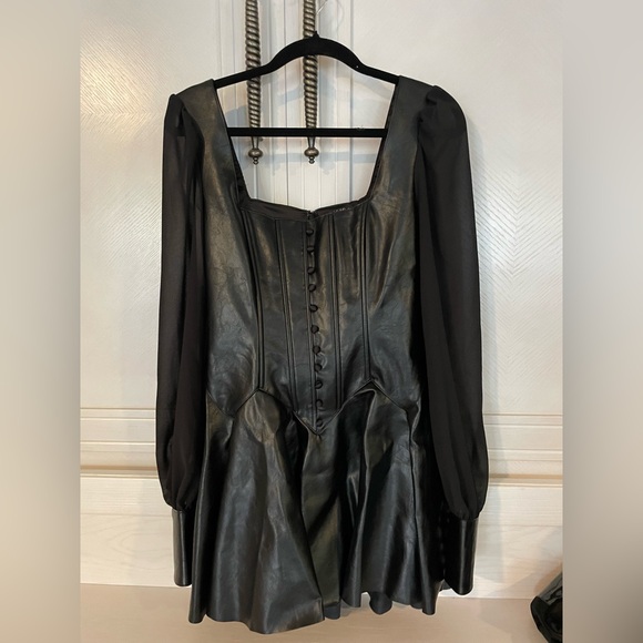 Dolls Kill | Dresses | Dollskillunholy Black Vegan Leather Mini Dress ...